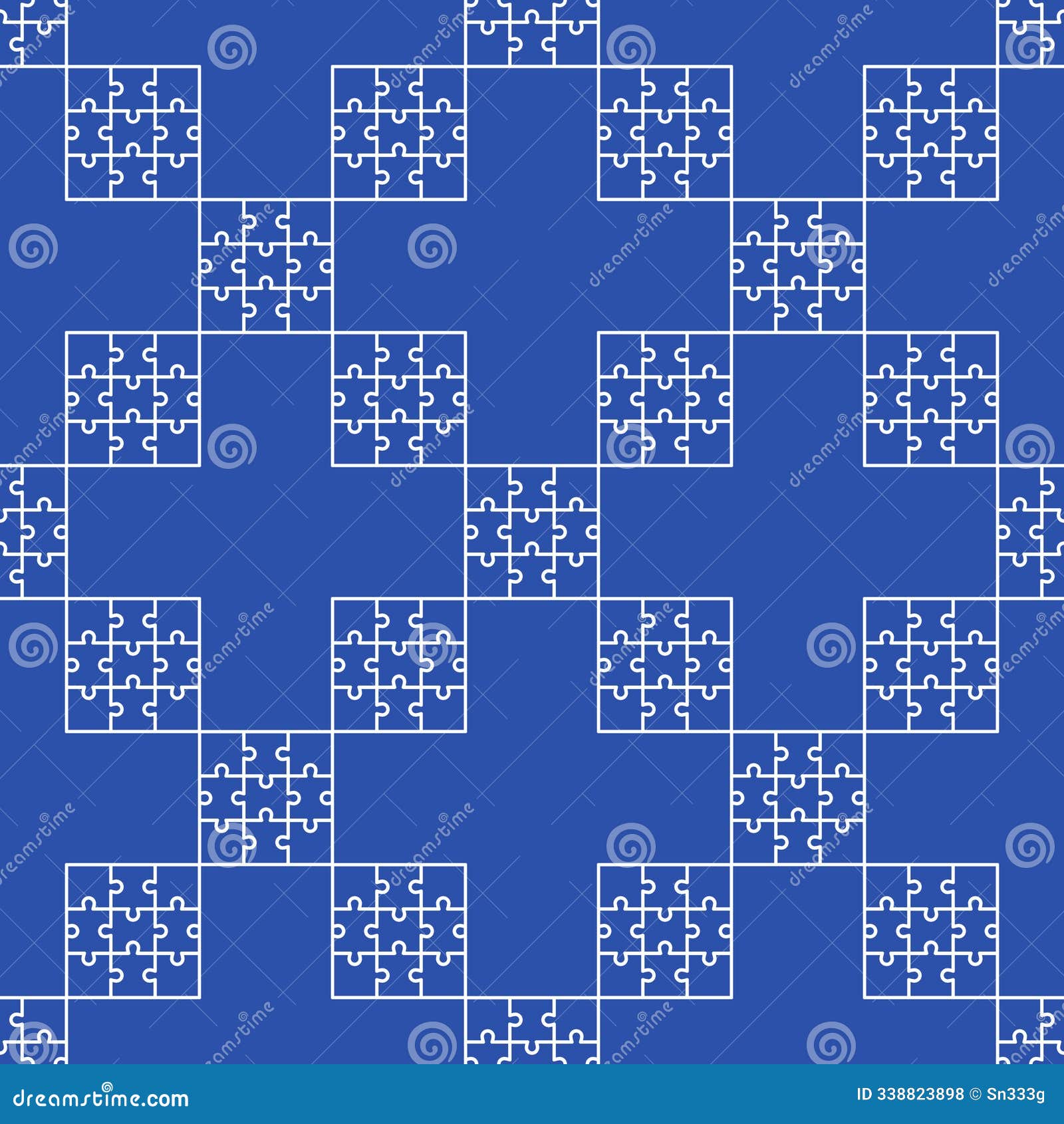 Square Puzzle Vector Jigsaw Puzzles Thin Line Seamless Pattern Stock ...