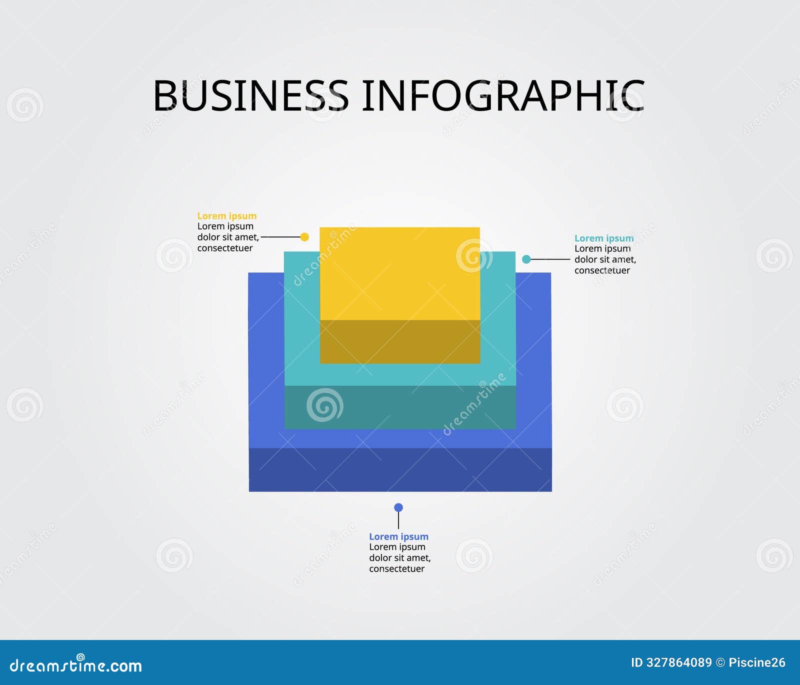 Square Pyramid Chart Template for Infographic for Presentation for 3 ...