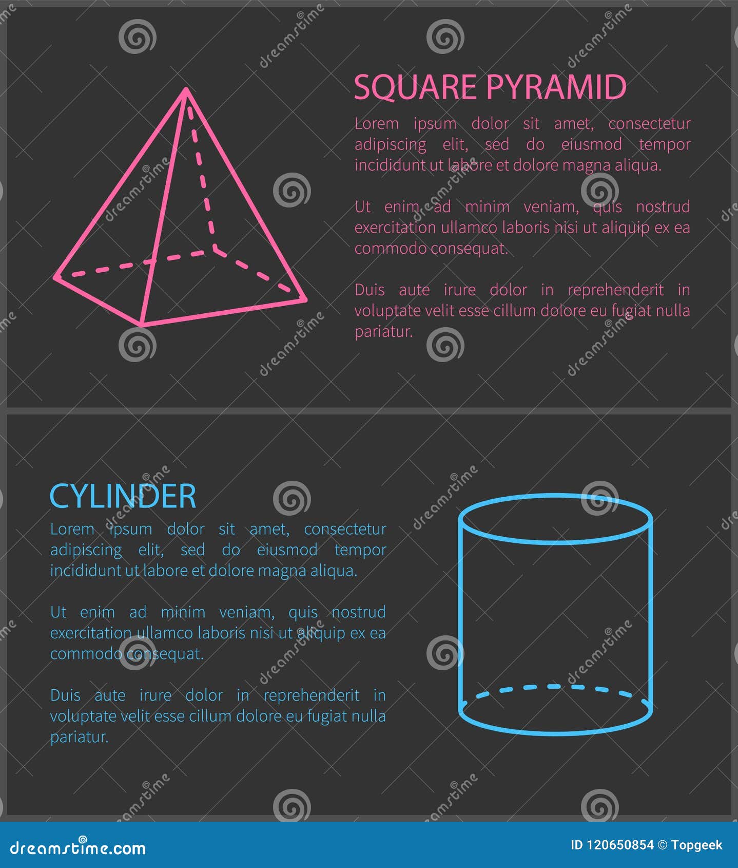 Square Pyramid Cylinder Set Vector Illustration Stock Vector ...