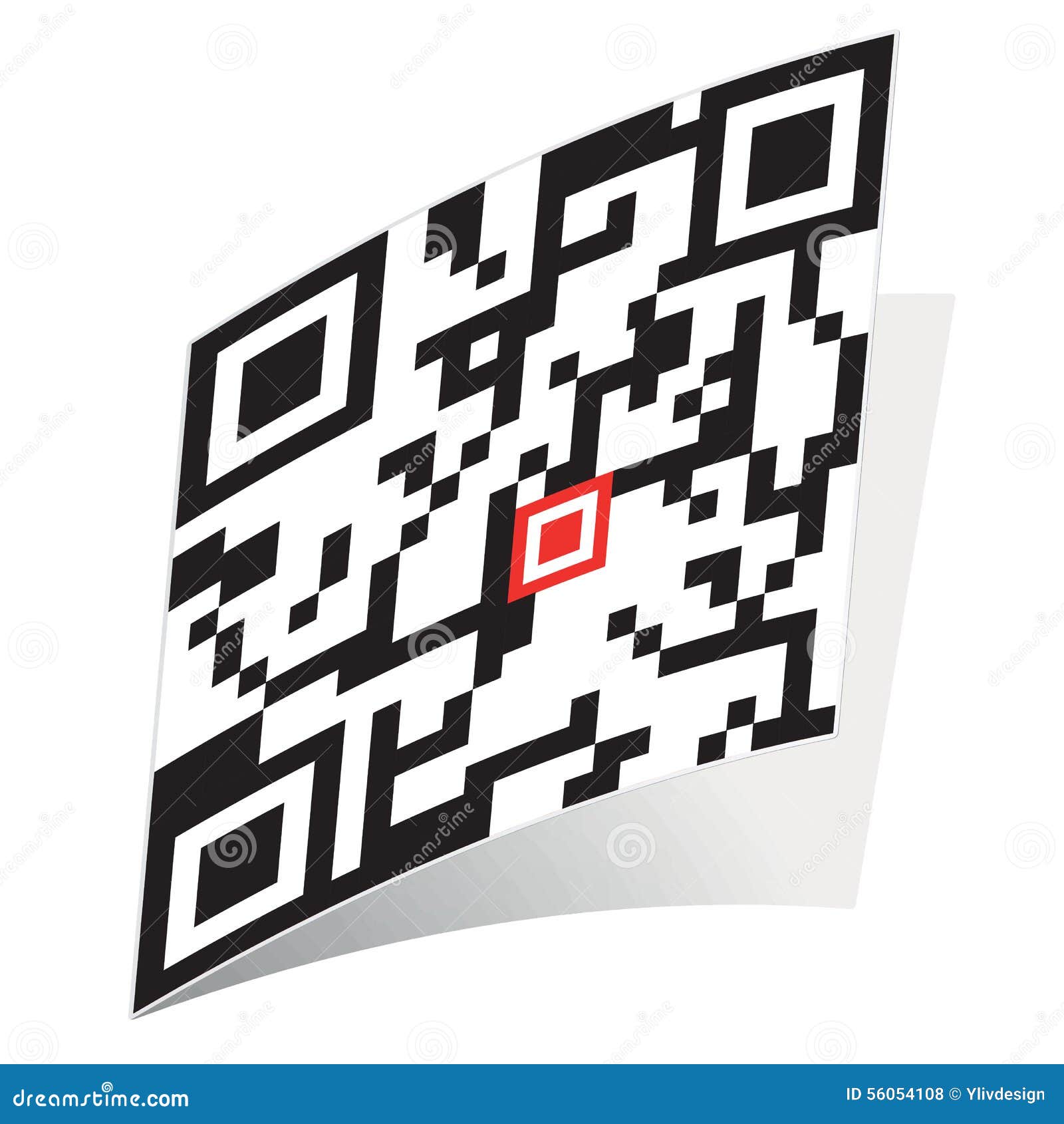 Square QR-code sticker stock vector. Illustration of cipher - 56054108