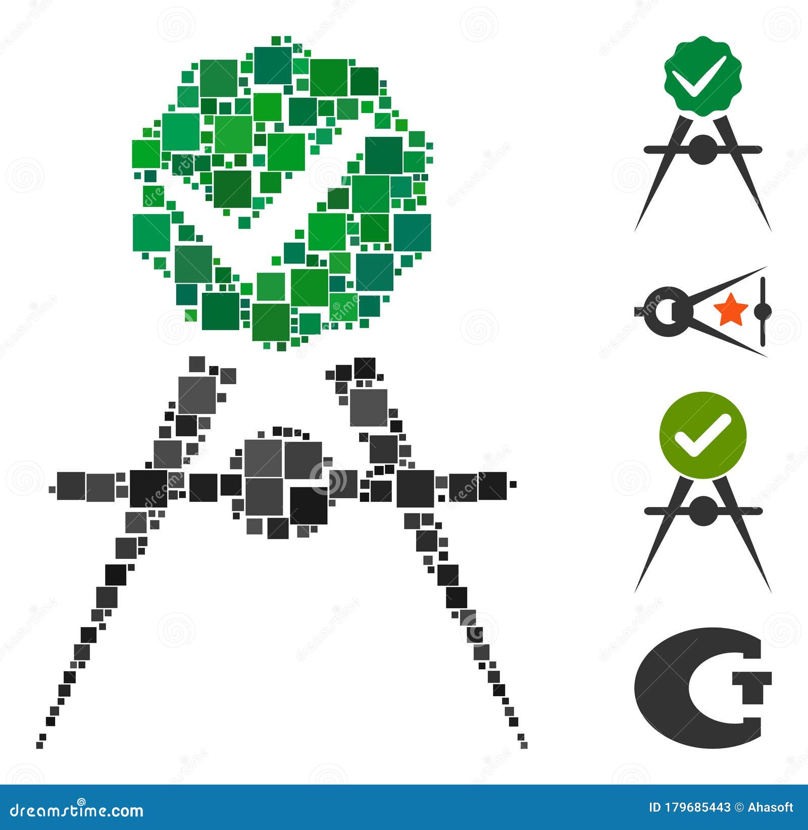 Square Quality Control Meter Icon Vector Mosaic Stock Vector ...