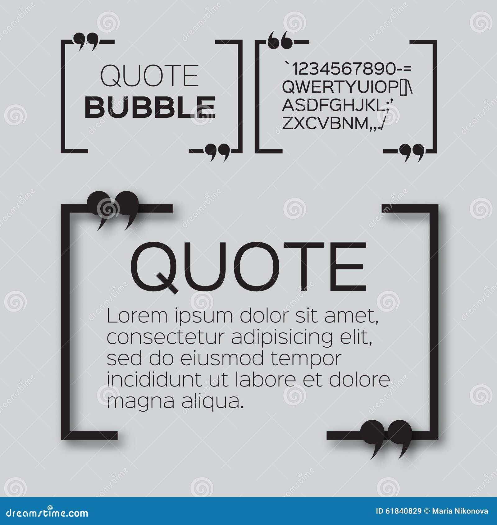 Square Quote Frame. Speech Bubble Line Art. Continuous Black Lines With ...