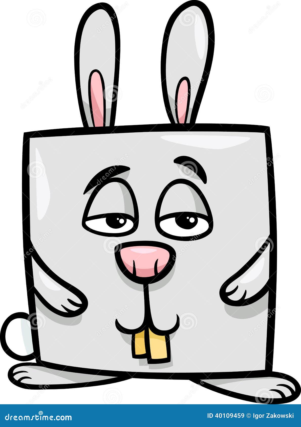 Square Rabbit Cartoon Illustration Stock Vector - Illustration of happy ...