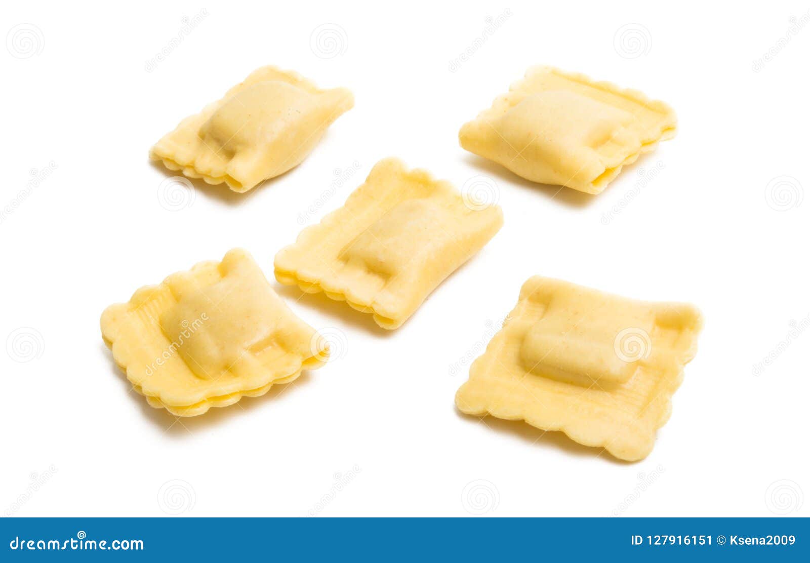 Square ravioli isolated stock image. Image of diet, yellow - 127916151