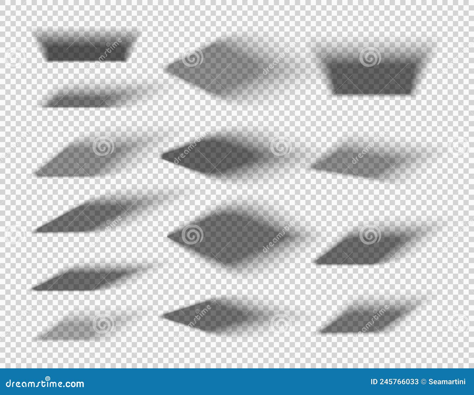 Square and Rectangle Box Shadow Effects, Shades Stock Vector ...