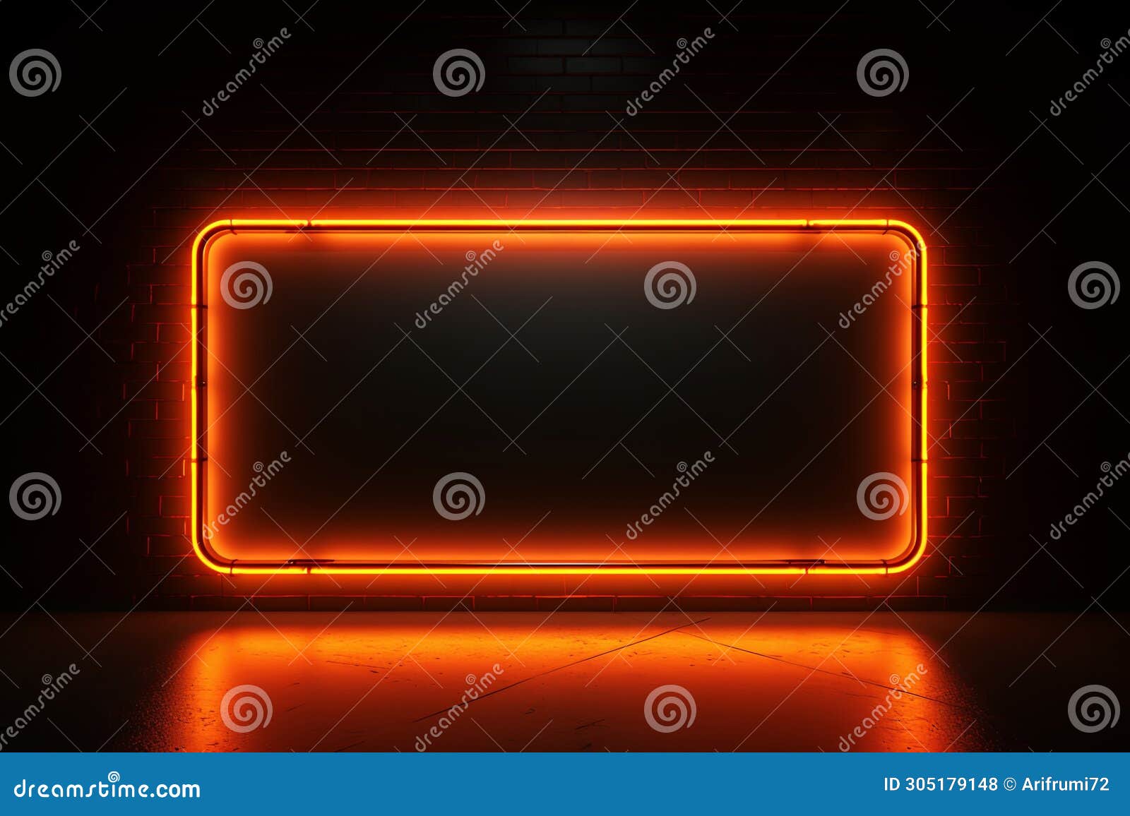 Square Rectangle Frame with Futuristic Glowing Neon Light Effect Dark ...