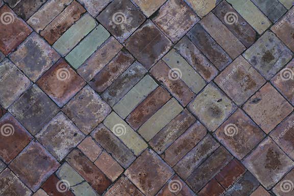 Square and Rectangle Pattern of Red Brick Cobblestones Stock Image ...