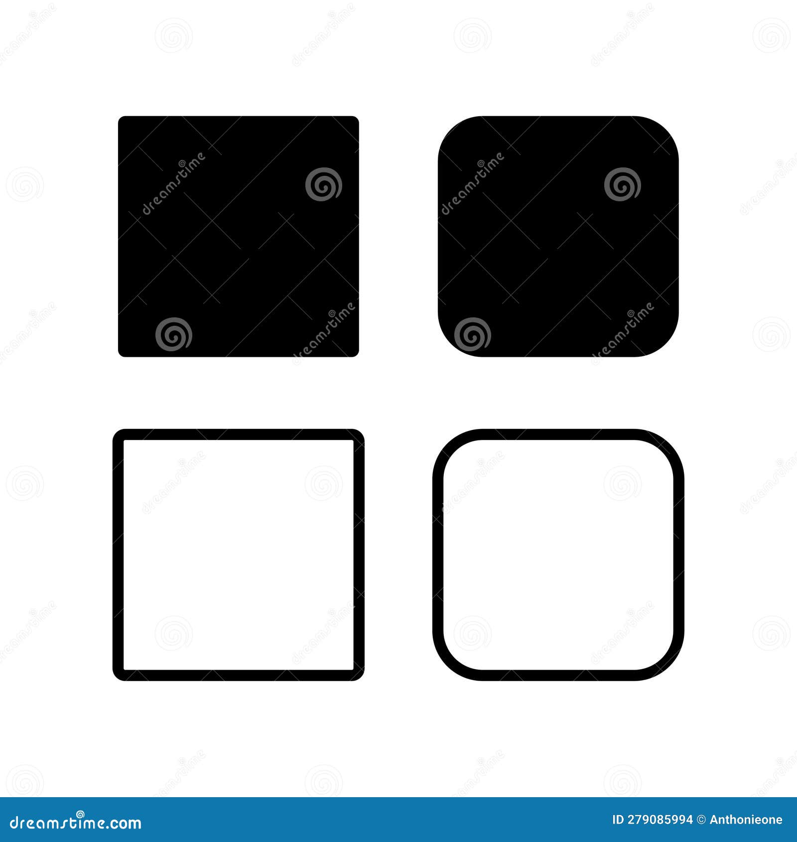 Square or Rectangle Shape Icon Isolated Vector Illustration Stock ...