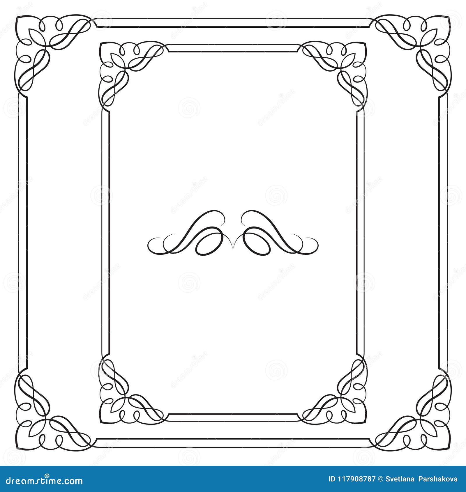 Rectangular Vignette Frame. Vector Illustration | CartoonDealer.com ...