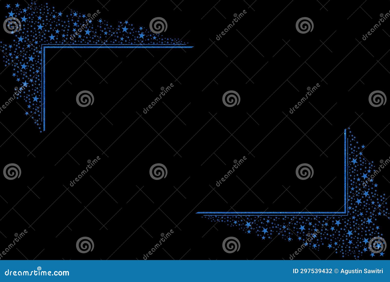 Retangle or Square Frame and Blue Sparkle Glitter Stars 10 Stock ...