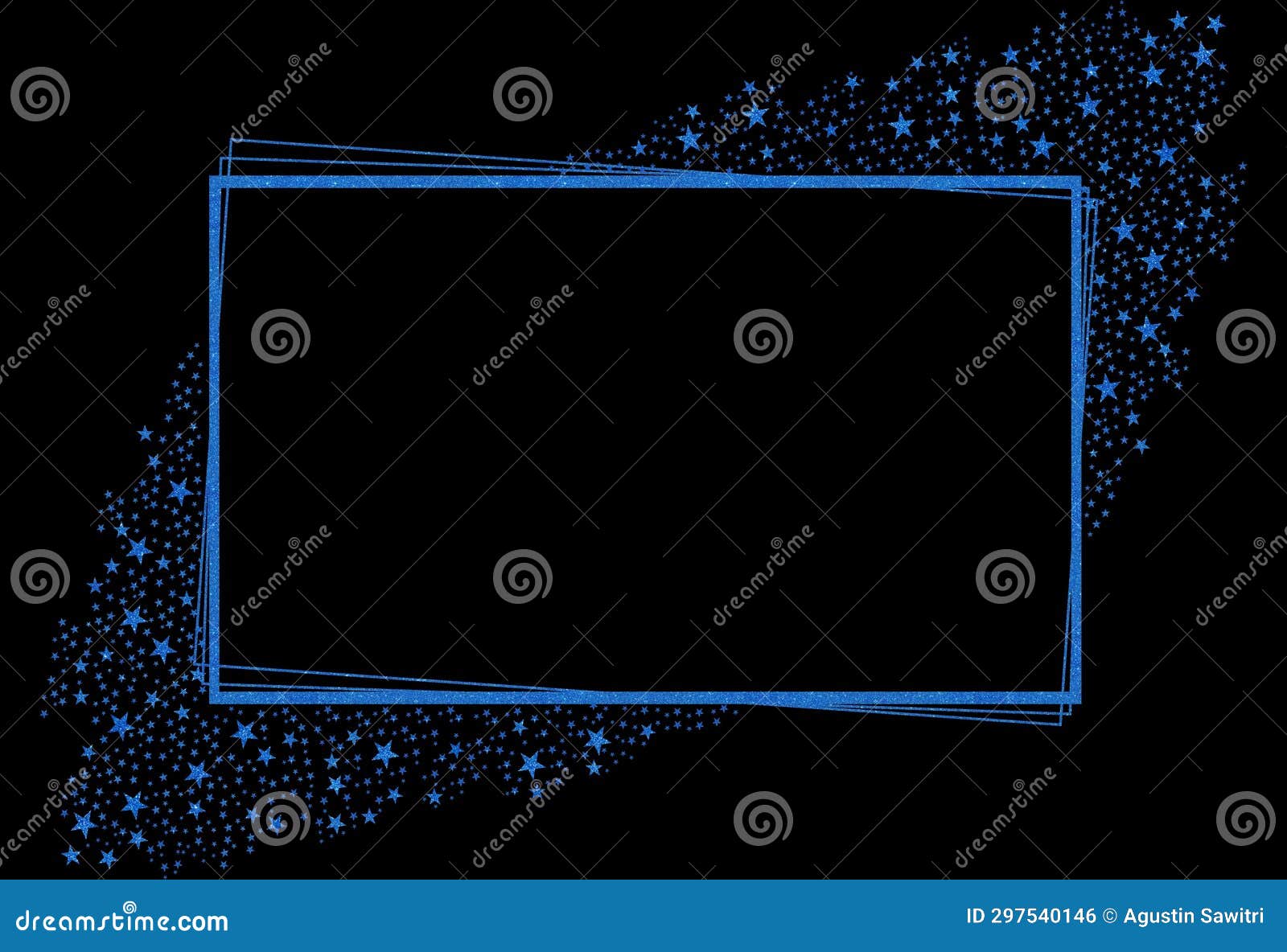 Retangle or Square Frame with Blue Sparkle Glitter Stars 11 Stock Photo ...