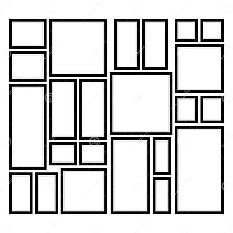 Square and Rectangular Frames on the Wall Stock Vector - Illustration ...