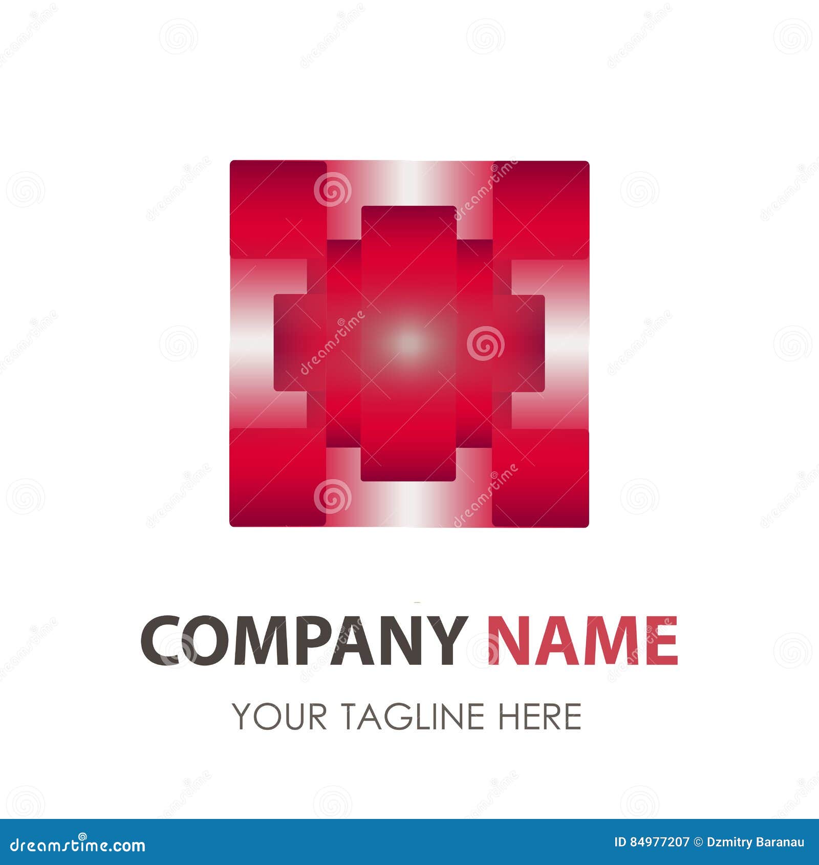 Square Red Abstract Logo Template Vector Stock Vector - Illustration of ...