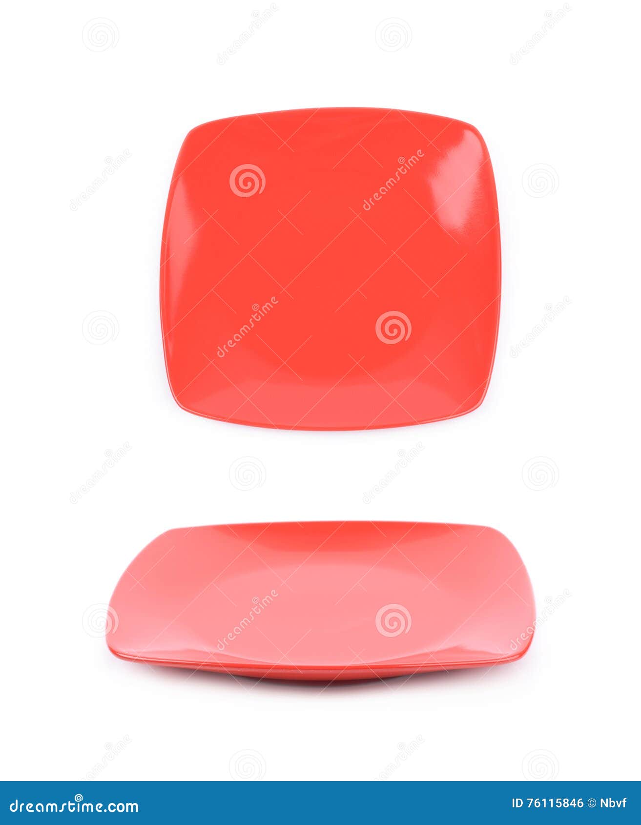 Square Red Ceramic Plate Isolated Stock Photo - Image of pottery ...