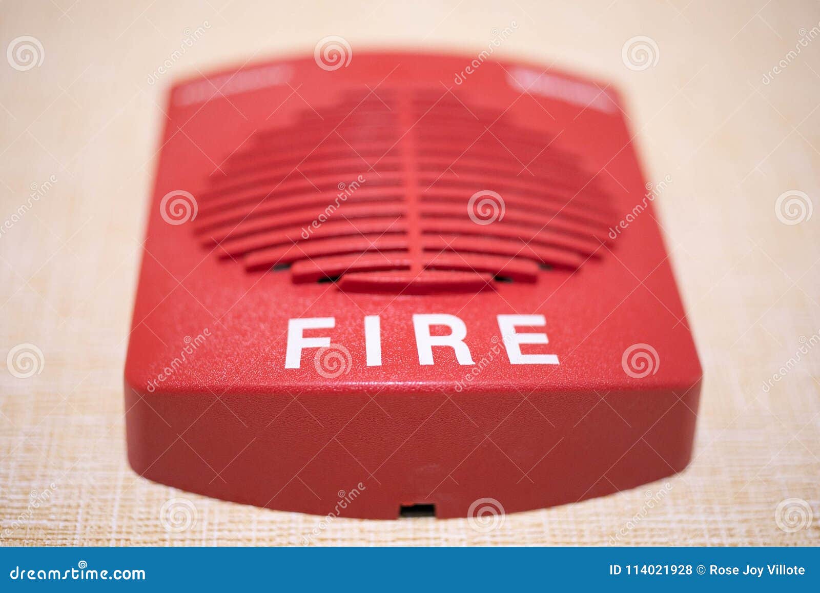 Square Red Fire alarm stock photo. Image of background - 114021928