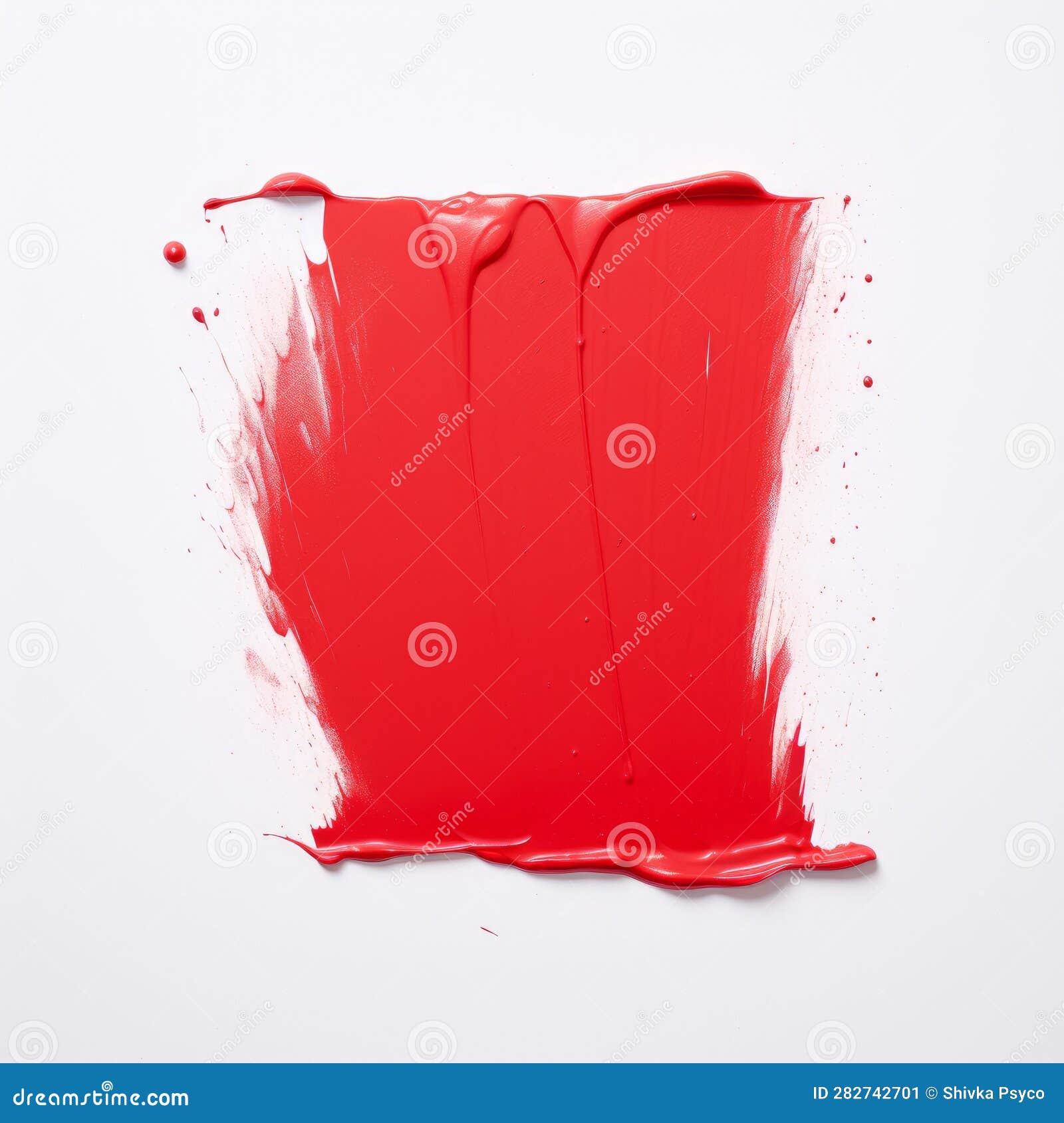 A Square Red Paint Mark on a Solid White Background Stock Illustration ...