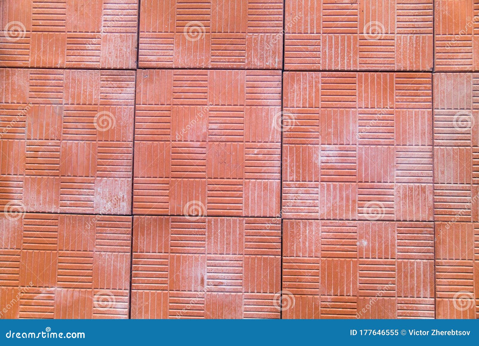 Square Red Paving Tiles with Parquet Pattern. Construction, Stock Image ...