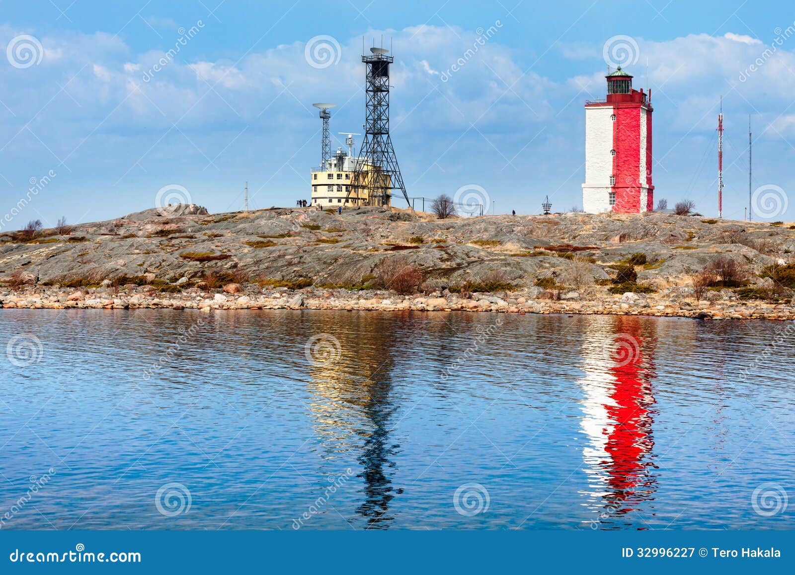 Square Red and White Lighthouse Stock Image - Image of signal, beacon ...