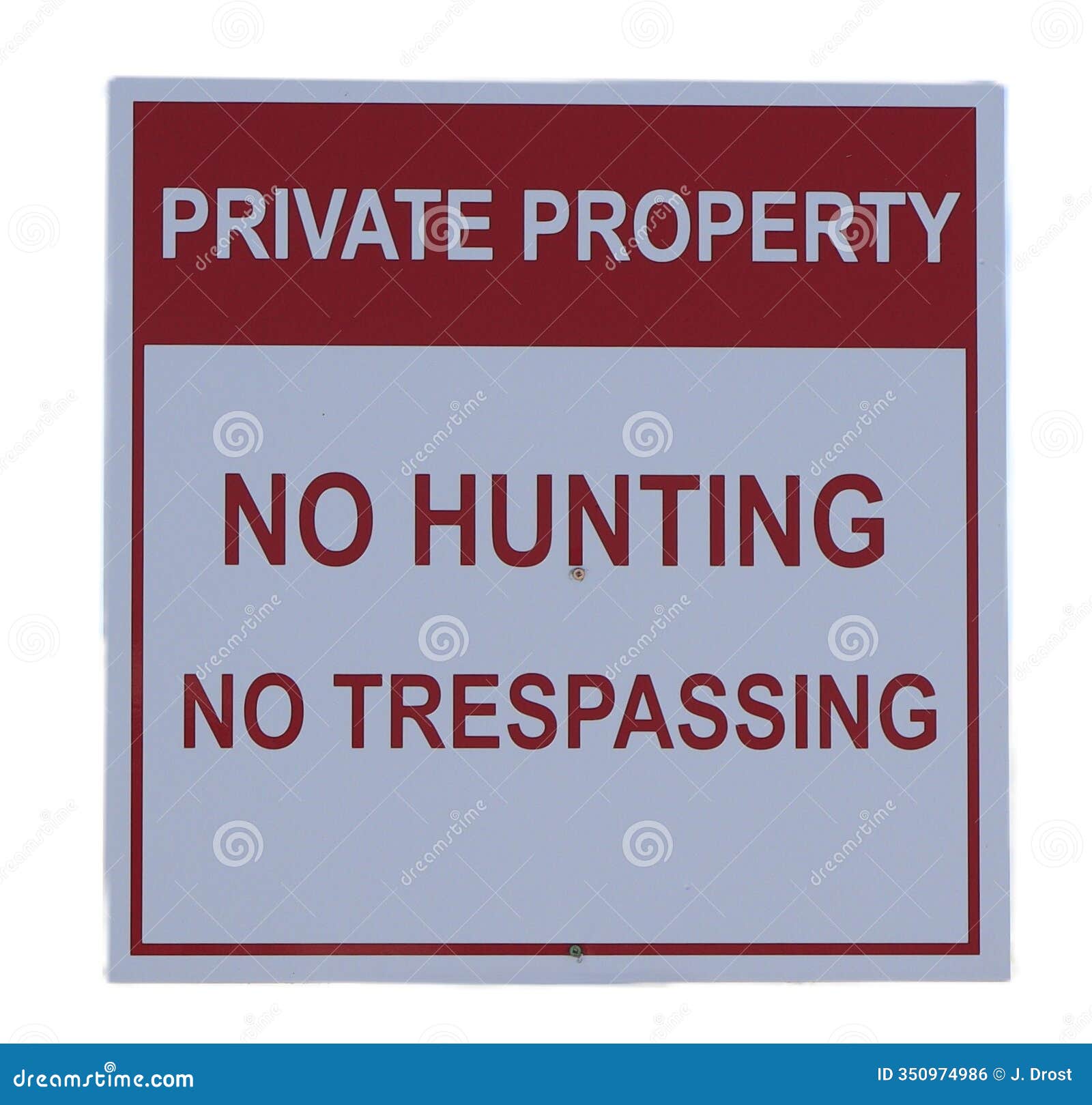 A Square Red and White Sign with a Message. Stock Photo - Image of ...