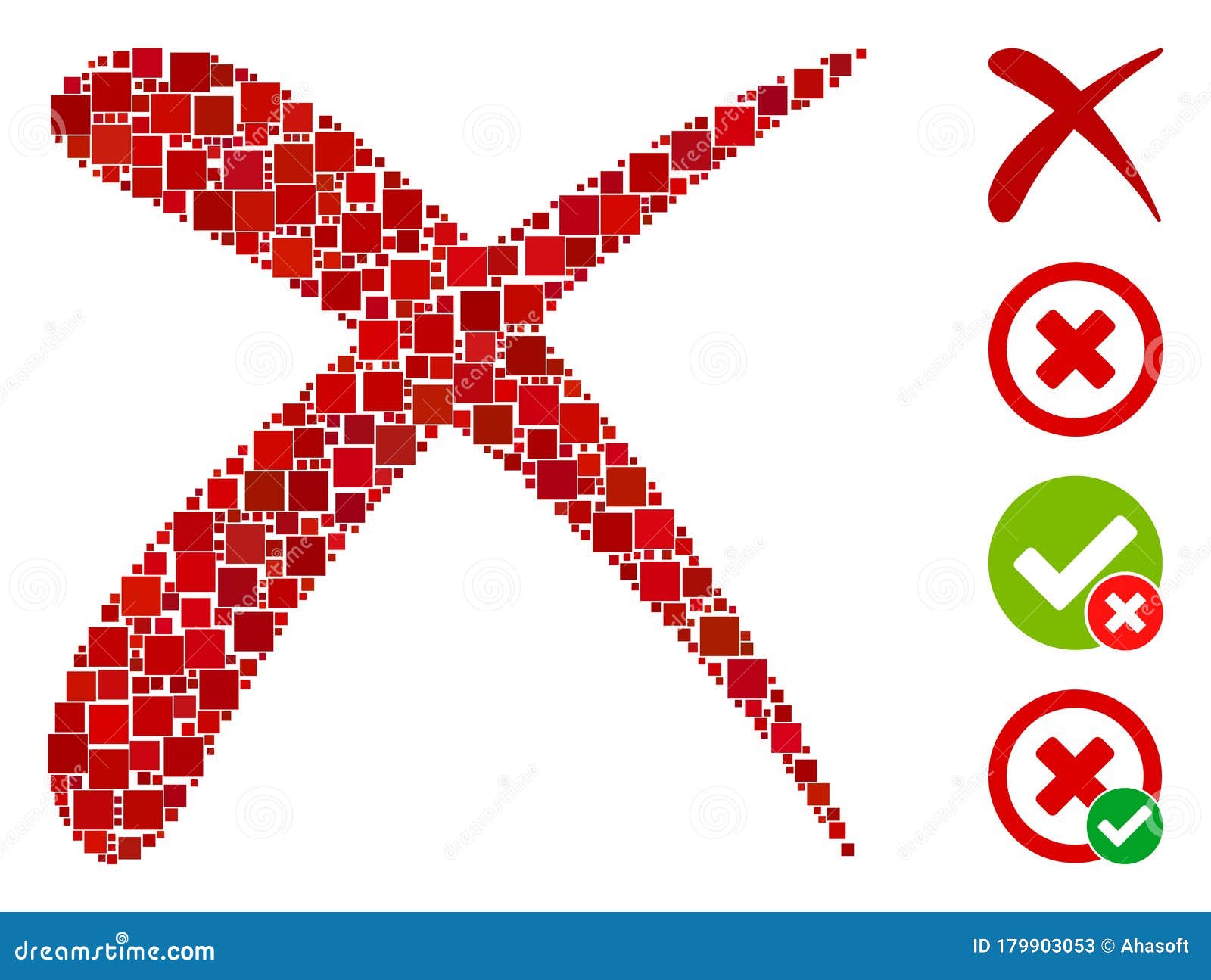 Square Reject Icon Vector Collage Stock Illustration - Illustration of ...