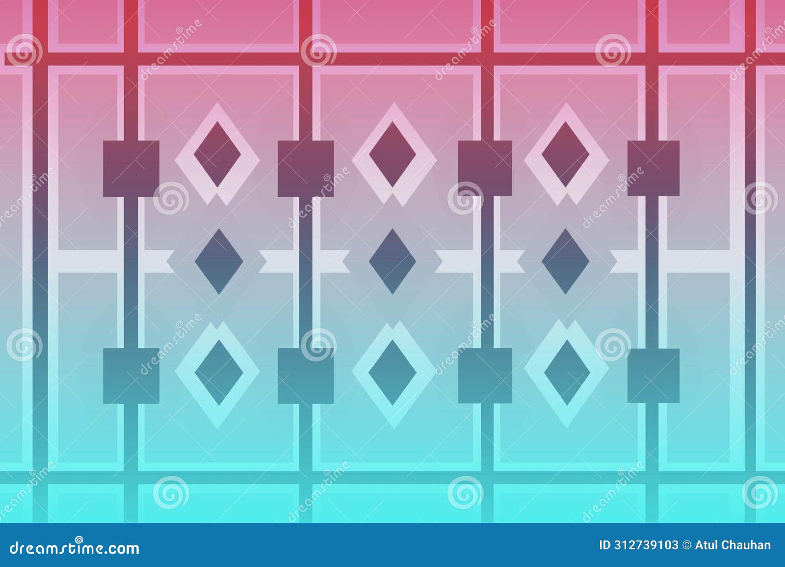 Square and Rhombus Design with Mix Red and Blue Color Background Stock ...