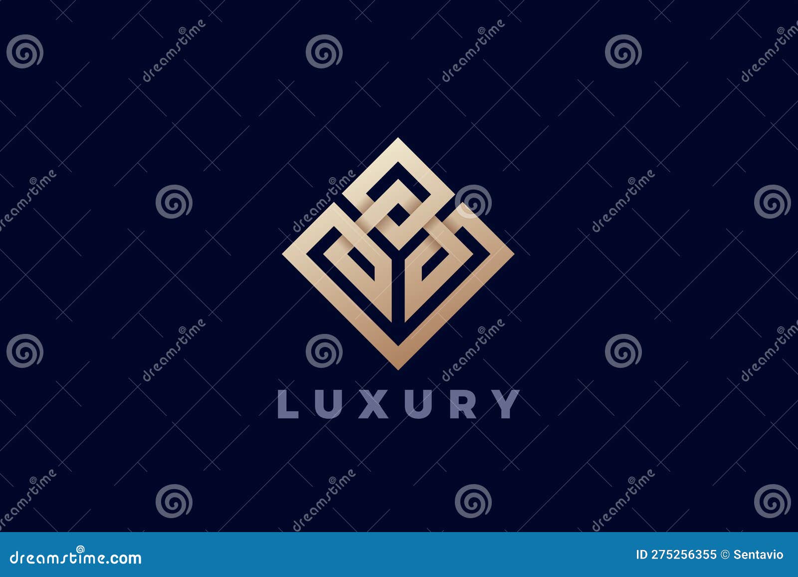 Square Rhombus Logo Abstract Design Linear Outline Luxury Style Vector ...
