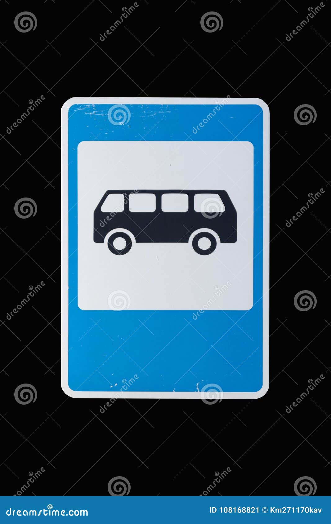 Square Road Sign `Bus Stop` Isolated on Black Stock Image - Image of ...