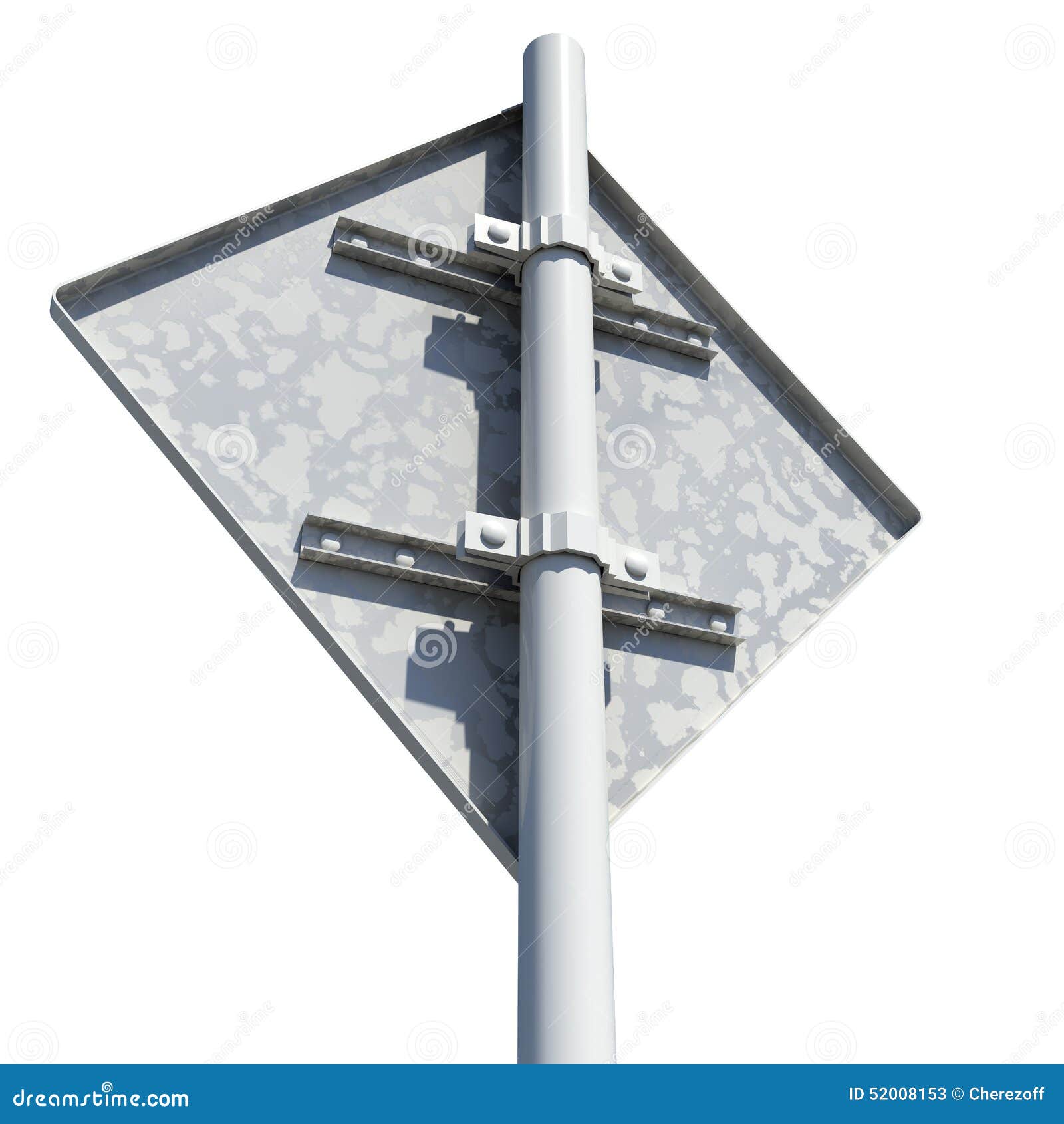Square Road Sign. Rear View Stock Illustration - Illustration of ...