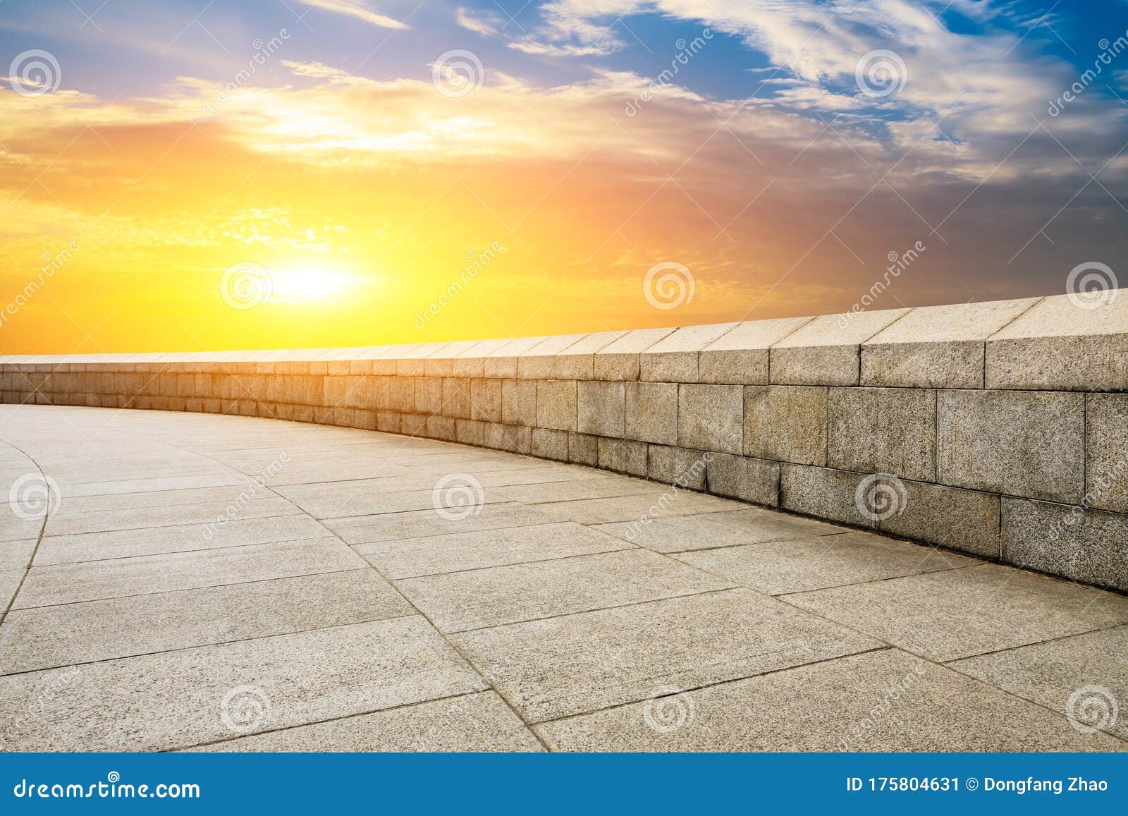 Square Road and Sky Landscape in Summer Stock Image - Image of cloud ...