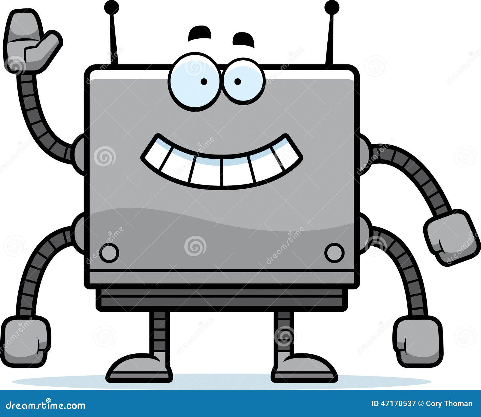 Square Robot Waving stock vector. Illustration of metal - 47170537