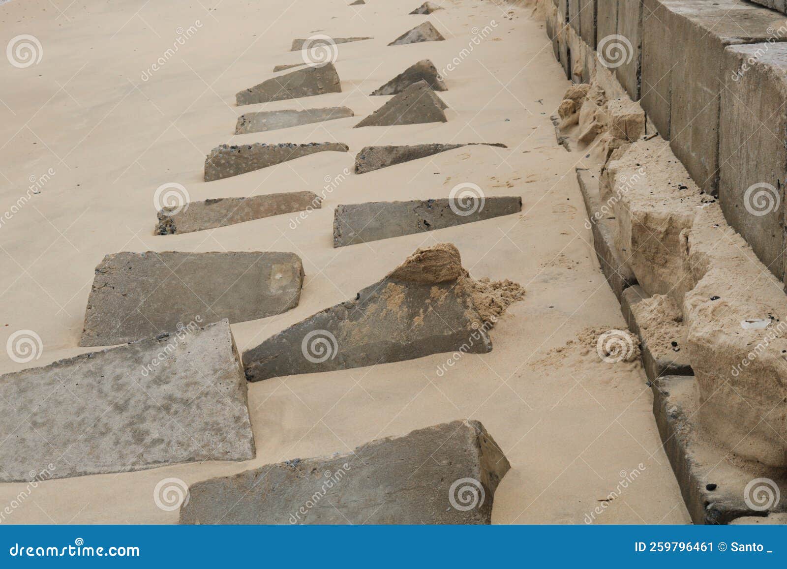 Square Rocks and Walls by the Beach Stock Image - Image of wood, ruins ...