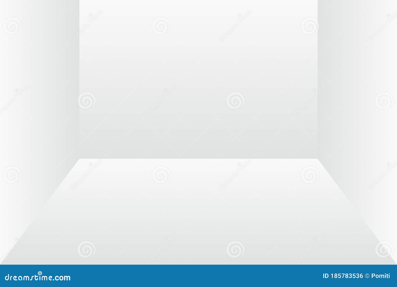 Square Room White Wireframe In Perspective On Blue Background. Hallway ...