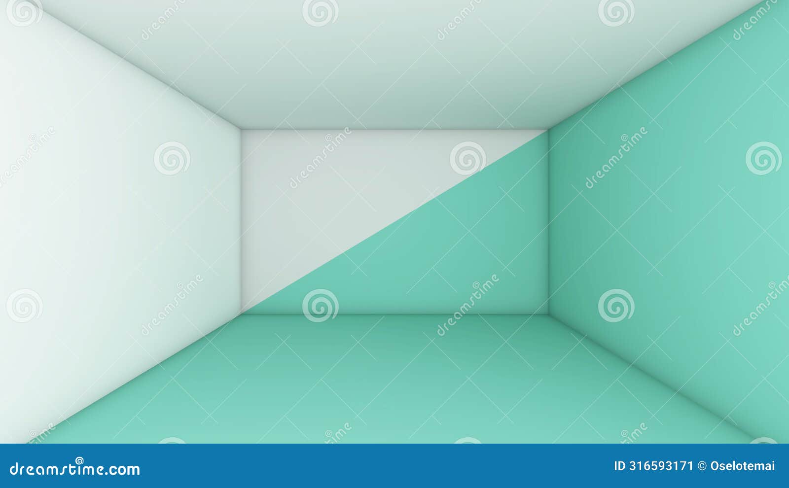 A Square Room with Open Space Made in Two Colors. for Graphic Work ...