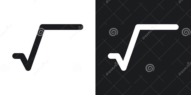 Square Root Icon Set. Math Root Number Formula Vector Symbol ...