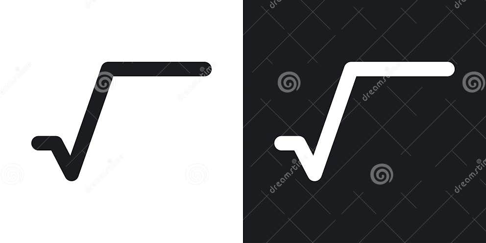 Square Root Icon Set. Math Root Number Formula Vector Symbol ...