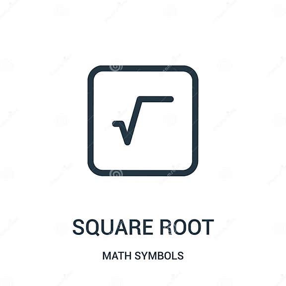 Square Root Icon Vector from Math Symbols Collection. Thin Line Square ...