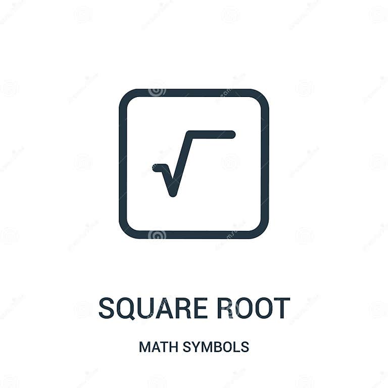 Square Root Icon Vector from Math Symbols Collection. Thin Line Square ...