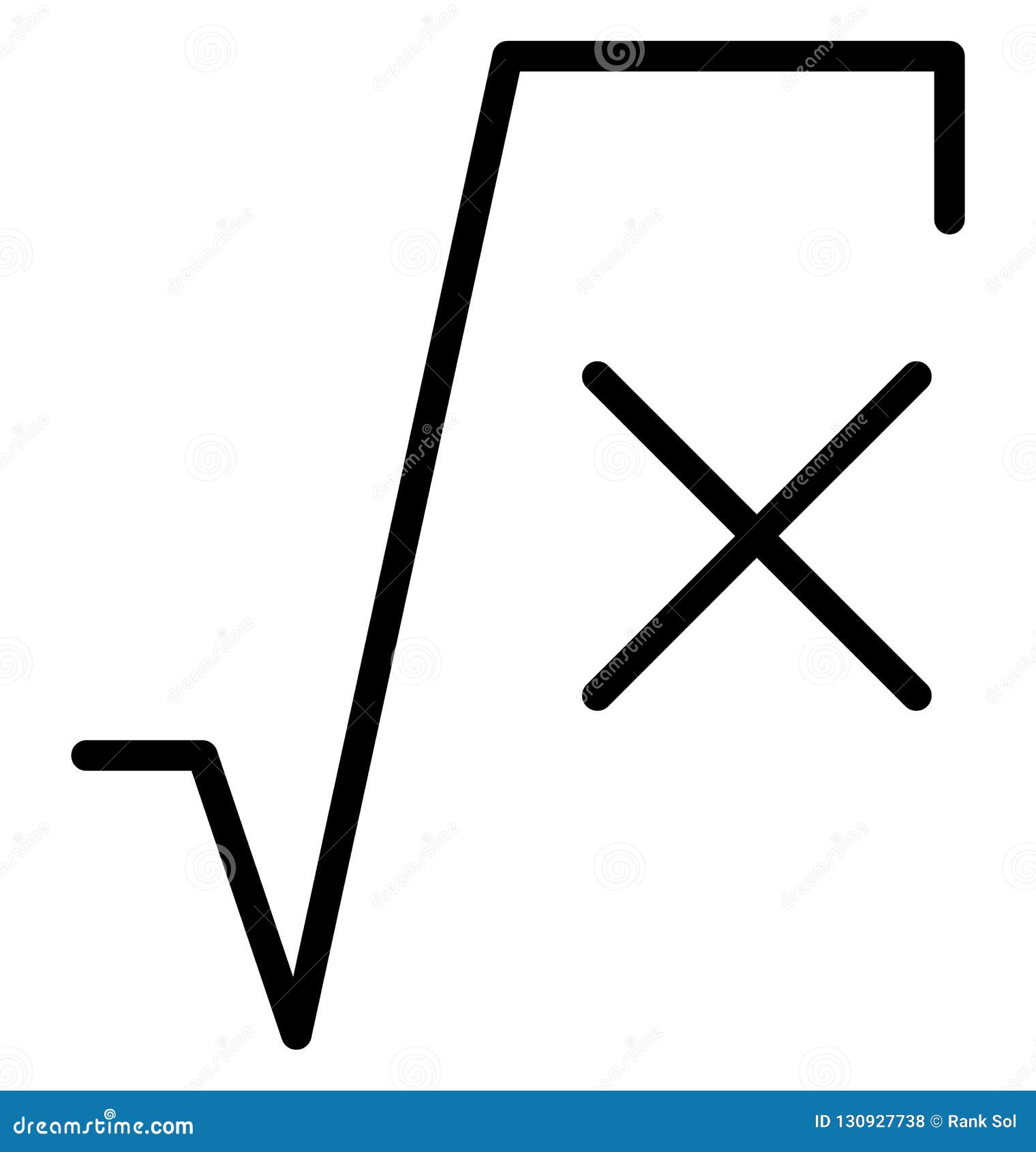 Square Root Isolated Line Vector Icon that Can Be Easily Modified or ...