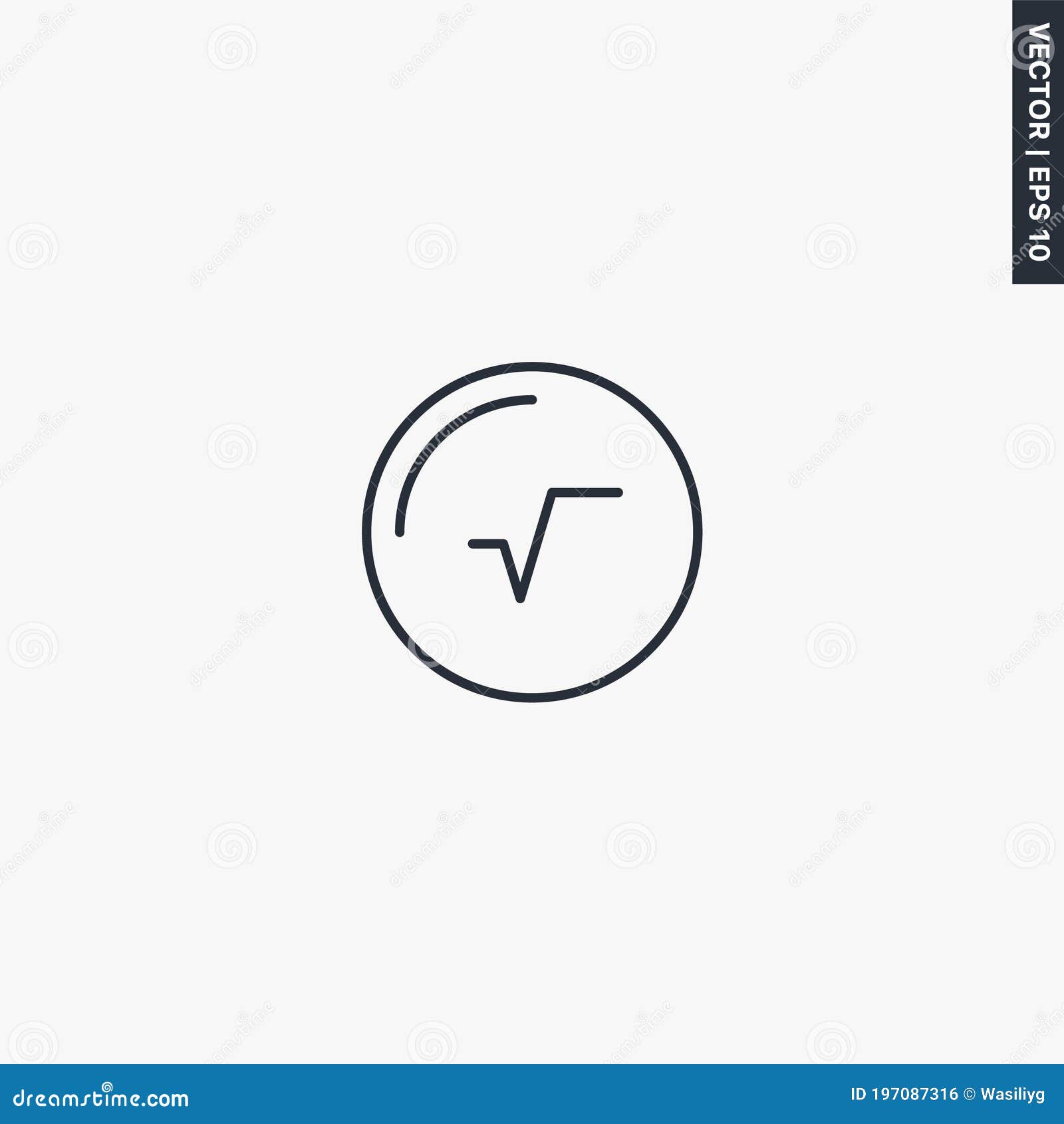 Square Root of Number, Linear Style Sign for Mobile Concept and Web ...