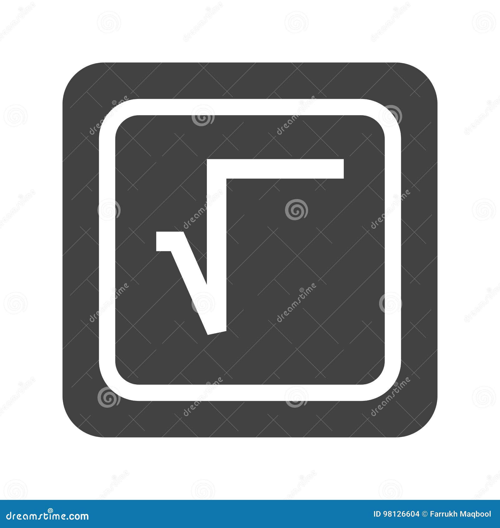 Square Root Symbol stock vector. Illustration of measure - 98126604