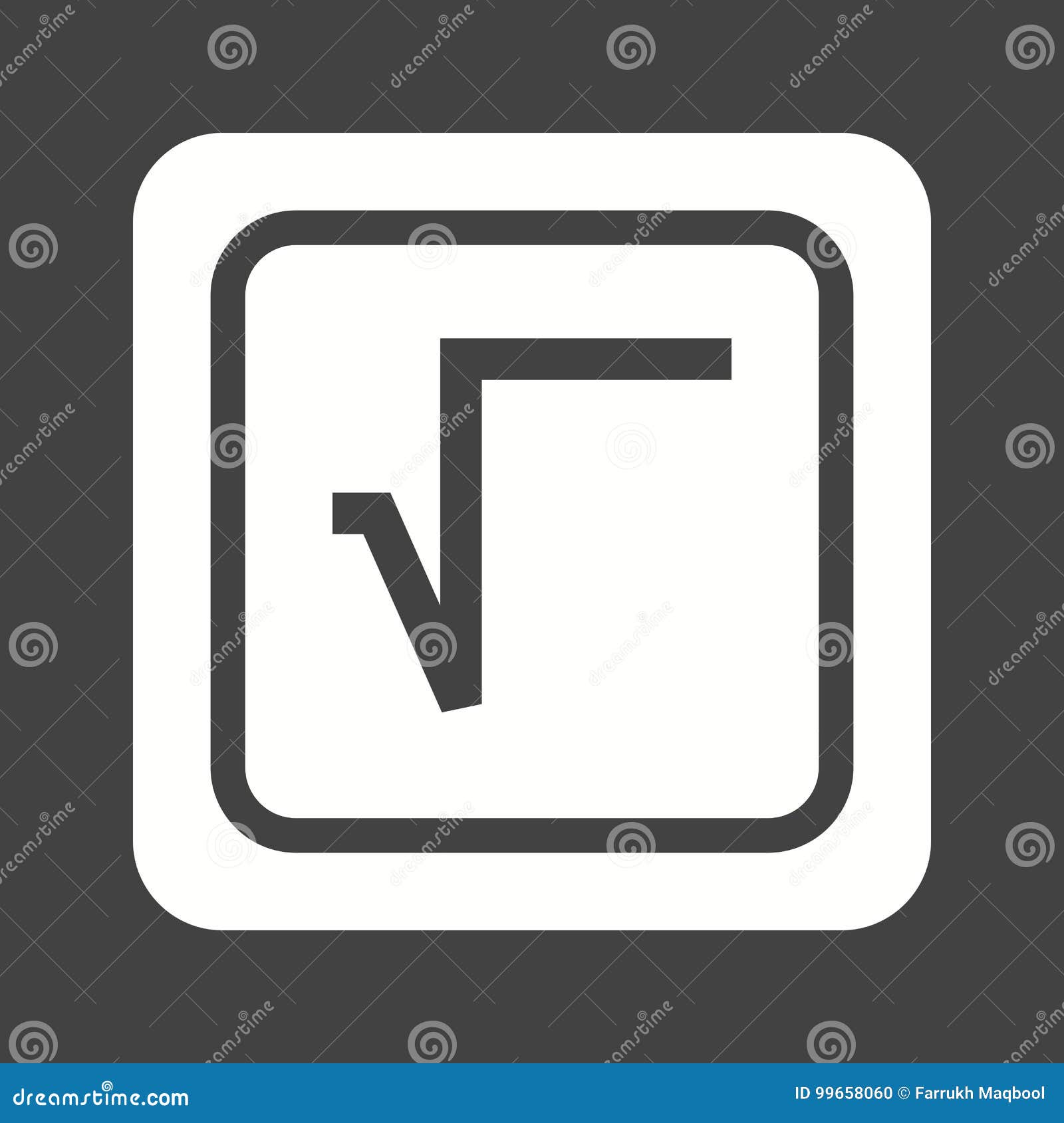 Square Root Symbol stock vector. Illustration of maths - 99658060