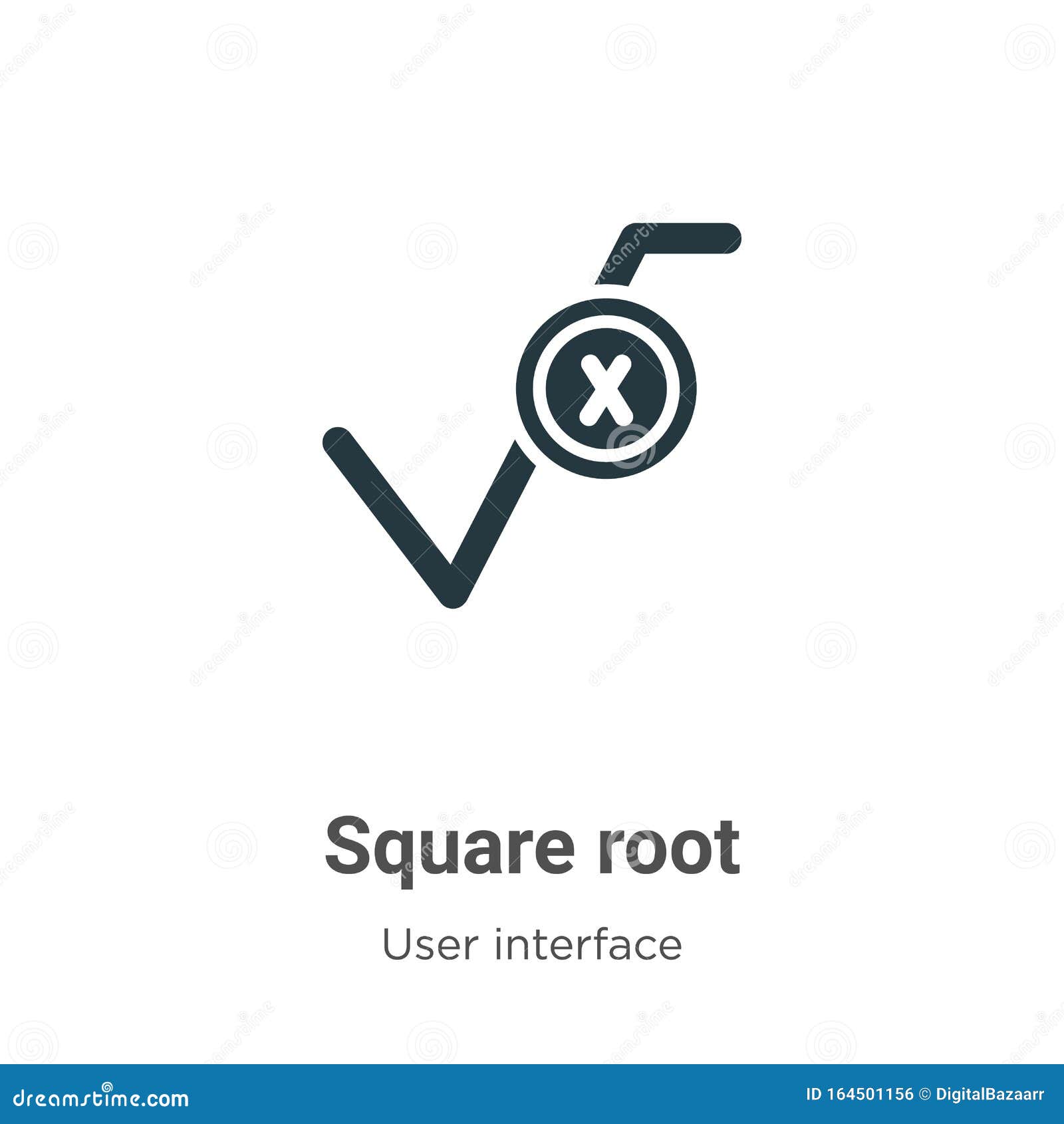 Square Root Vector Icon on White Background. Flat Vector Square Root ...