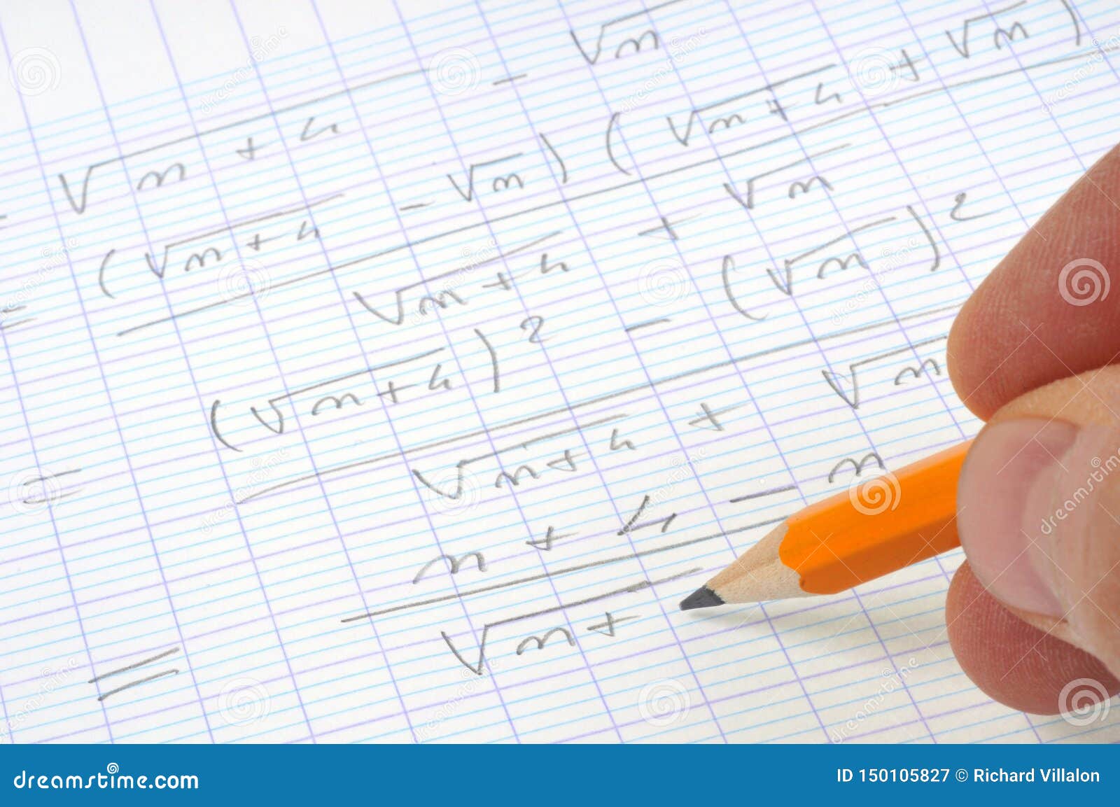 Square Roots Written on a Sheet of Paper Stock Illustration ...