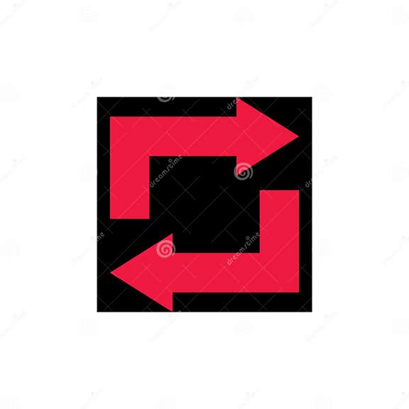 Square Rotation Arrow Geometric Design Symbol Vector Stock Vector ...
