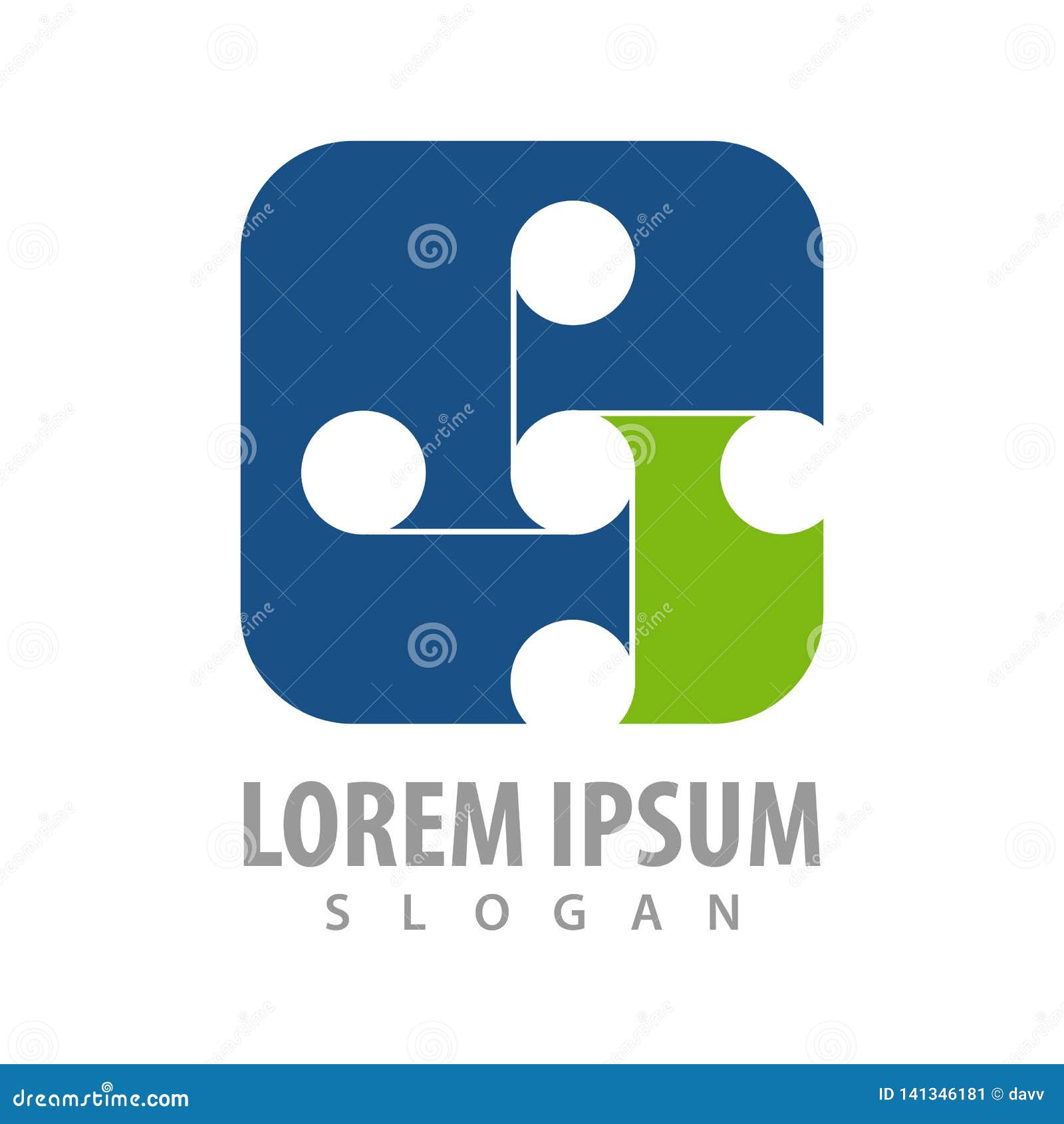 Square Round People Connect Logo Concept Design. Symbol Graphic ...