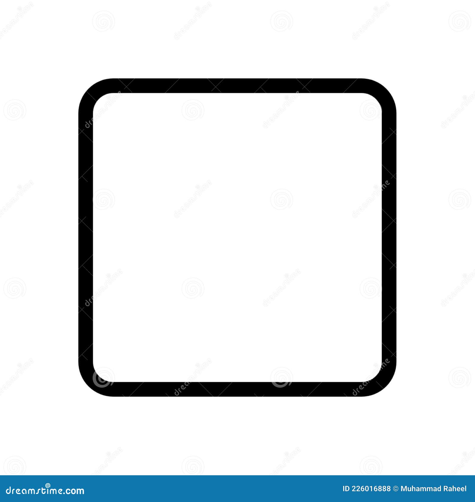 Square Rounded Empty Outlined Button Shape Icon Isolated on White ...