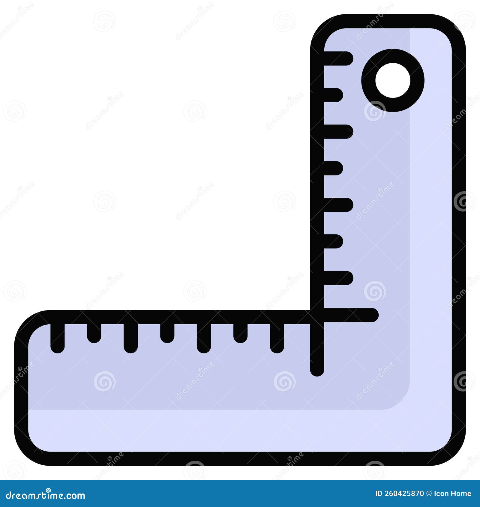 Square Ruler Vector Flat Icon, Colored Line Vector Design Stock Vector ...