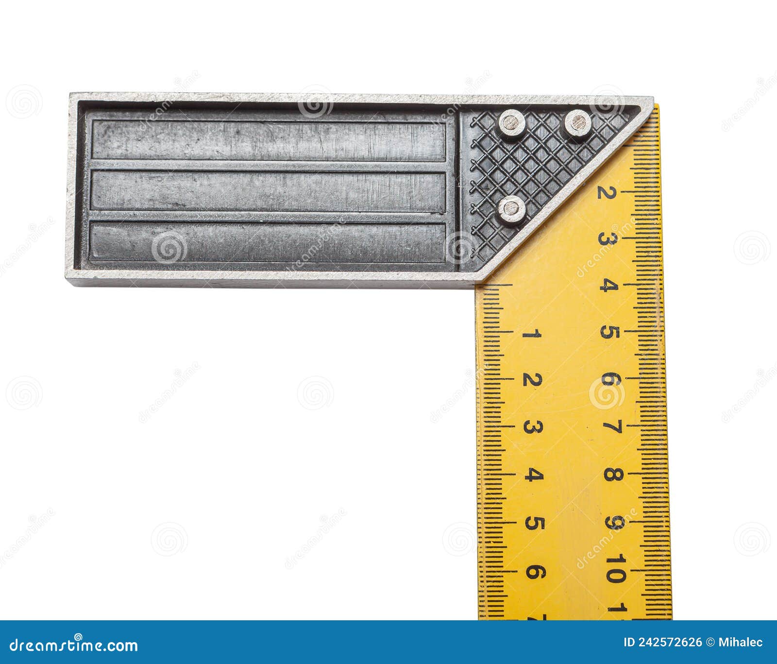 Square Ruller Close Up View Isolated Stock Photo - Image of isolated ...