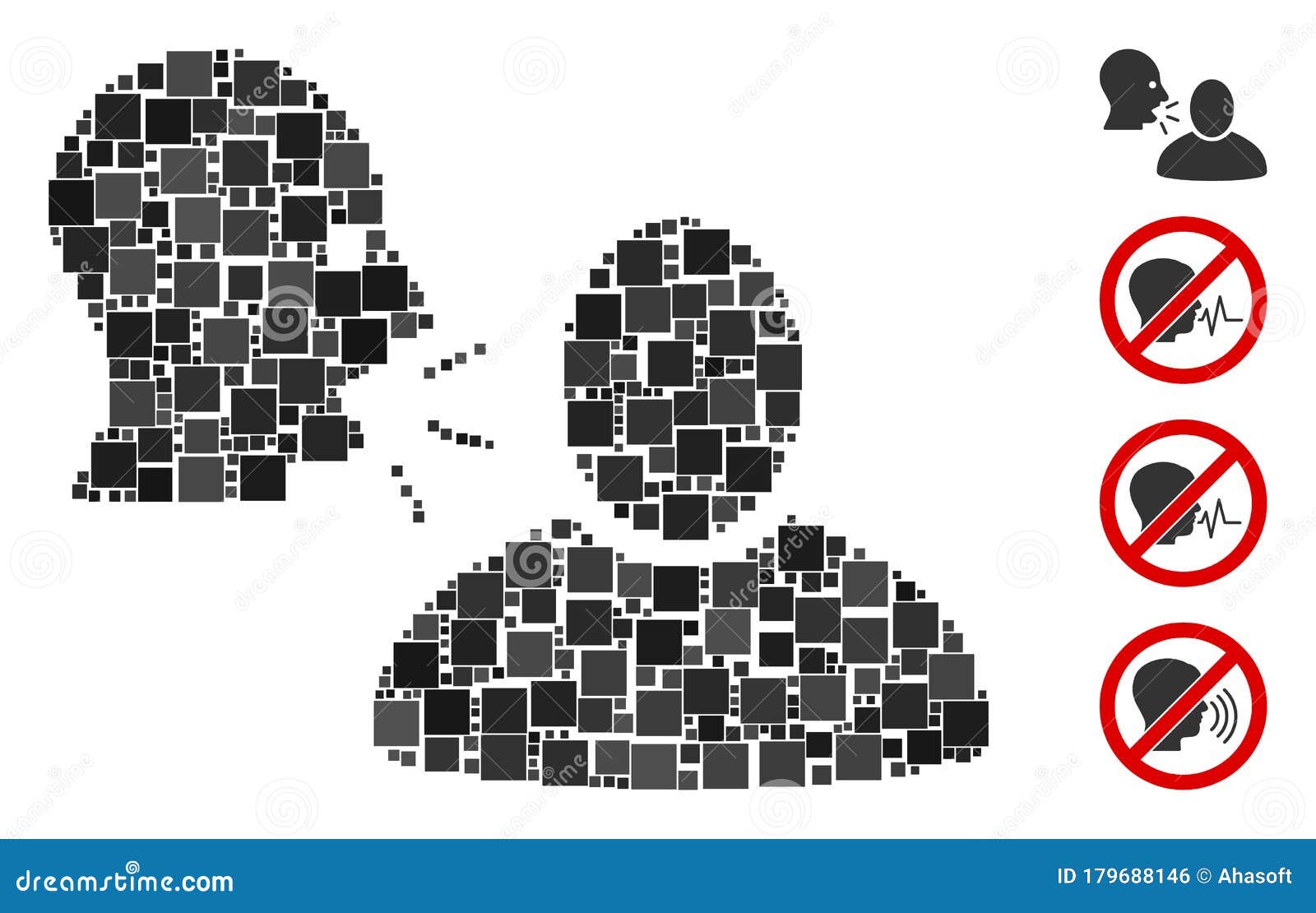 Square Rumor Icon Vector Mosaic Stock Vector - Illustration of ...