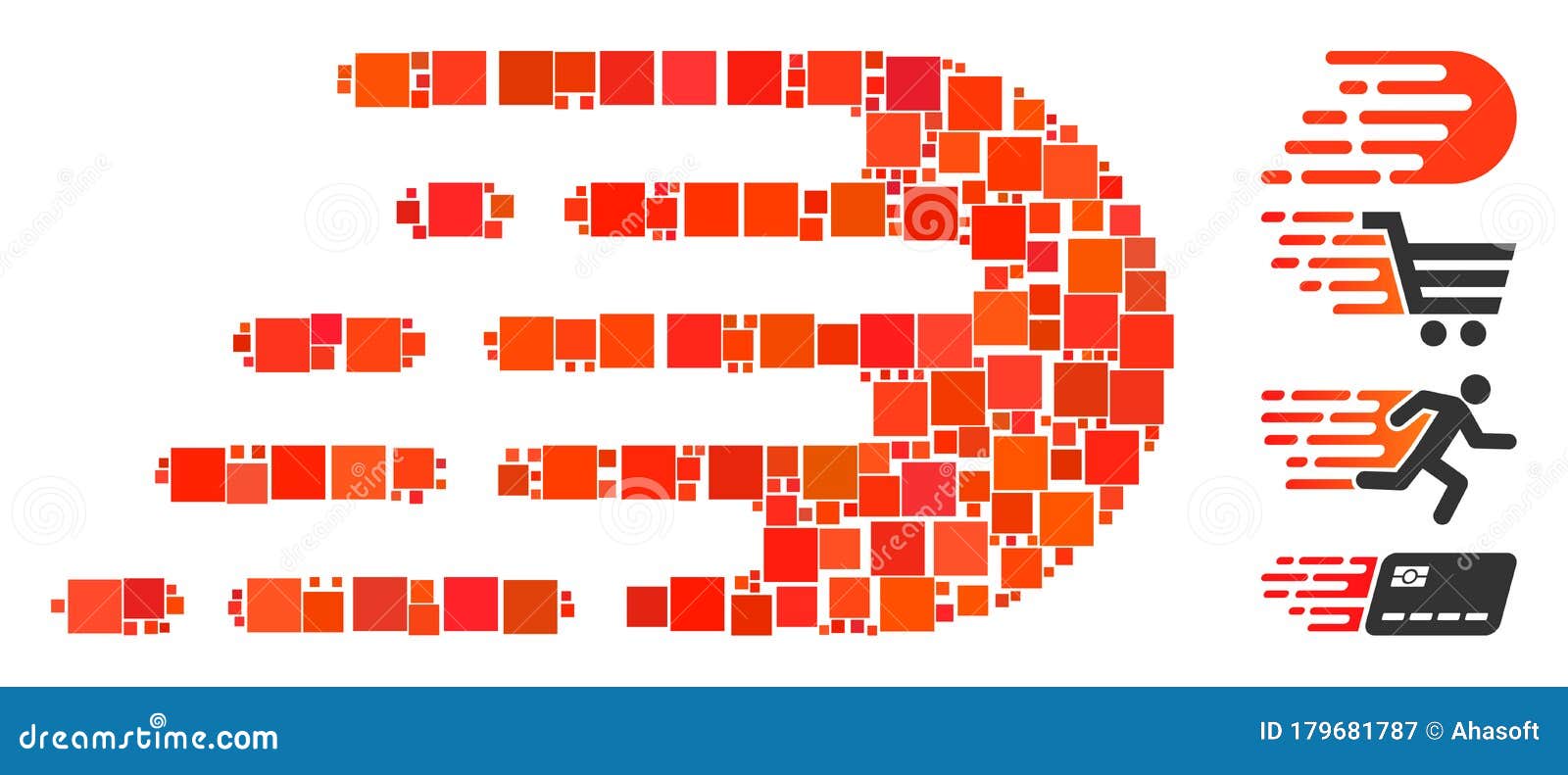 Square Rush Effect Icon Vector Collage Stock Vector - Illustration of ...